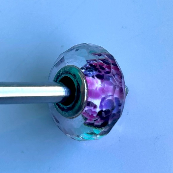 Pandora | Jewelry | Pandora Pink Sea Glass Faceted Glass Murano Charm ...